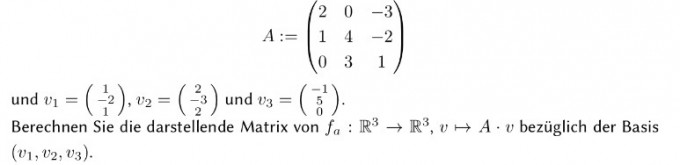 Darstellende Matrix bezüglich Basis finden | Mathelounge