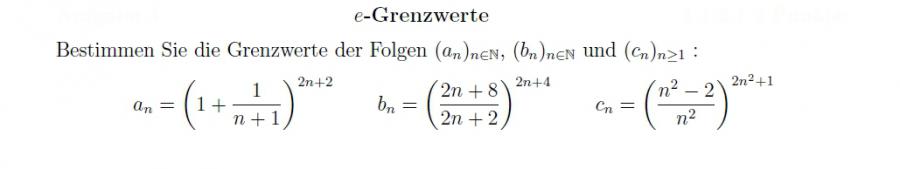 Bestimmen sie die Grenzwerte der folgenden Reihen und Folgen | Mathelounge