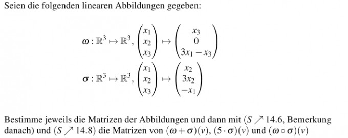 komposition zweier matrizen, lineare abbildungen | Mathelounge