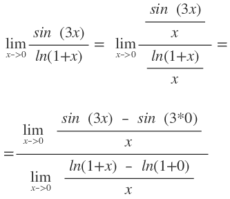 Bestimmen Sie die Grenzwerte: lim x→0 sin(3x)/ln(1+x) und 1/ln(1+x)-1/x ...