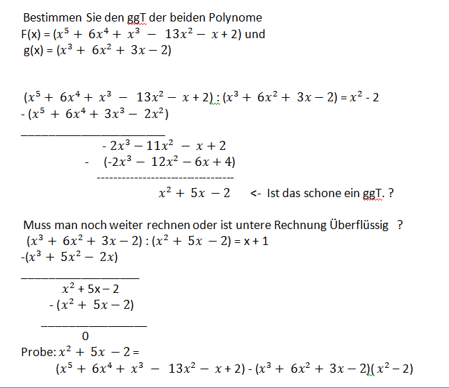 ggT von zwei Polynomen bestimmen | Mathelounge