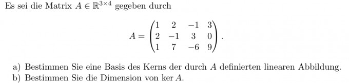 Dimension des Kerns von Matrix | Mathelounge