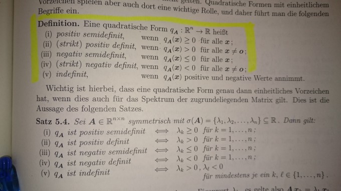 Definitheit der quadratischen Form qA(x,y,z)= x^2 + 3xy - z^2 bestimmen ...
