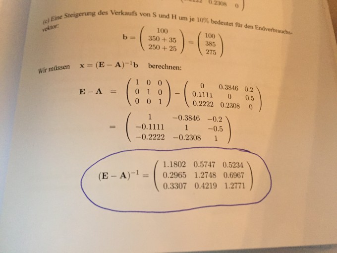 Input, Output Tabelle. Matrix hoch minus 1 berechnen. | Mathelounge
