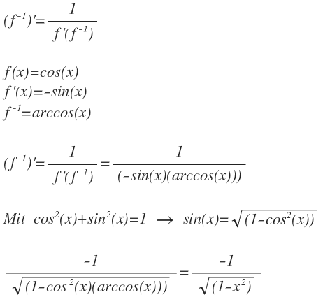 f(x)=arccos(x) Kurvendiskussion | Mathelounge