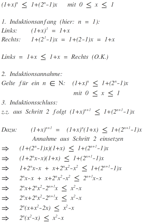 Vollständige Induktion (1+x)^n