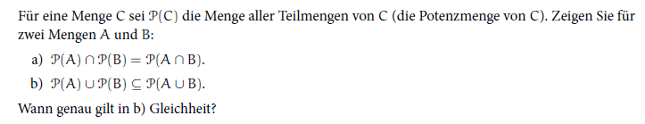 Potenzmengen vereinigen und schneiden | Mathelounge