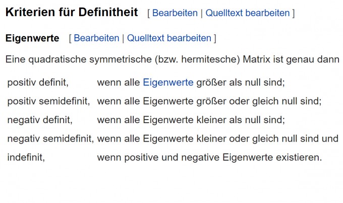 Untersuchen Sie, ob die Matrizen positiv (semi)definit, negativ (semi ...