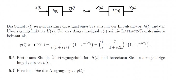 Übertragungsfunktion und Impulsantwort berechnen | Mathelounge