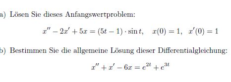 Inhomogene Differentialgleichung Lösen / 2 Ordnung | Mathelounge